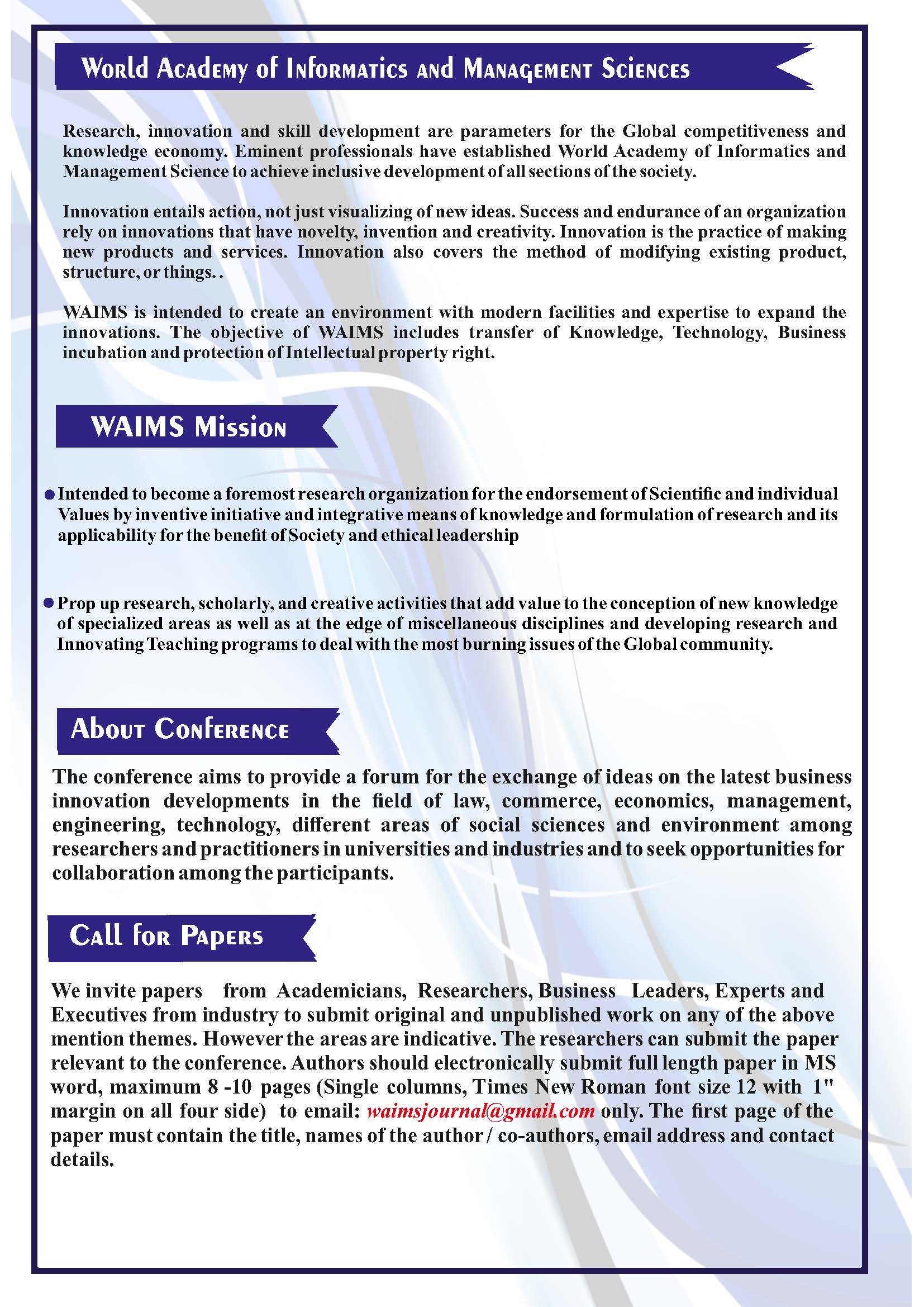 International Conference on Management, Social Sciences, Technology ...